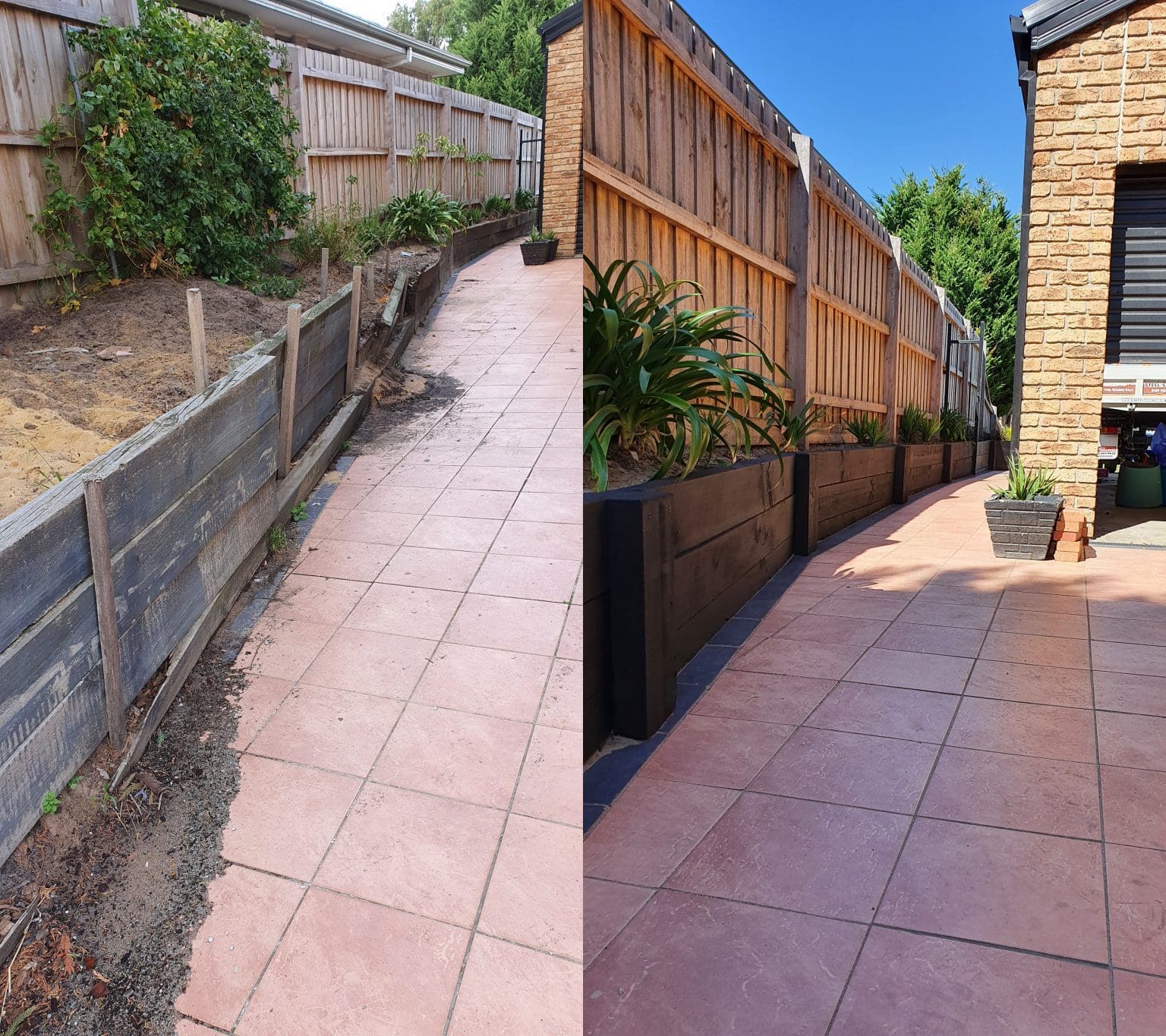 Before - After | Steel and Stone Retaining Walls